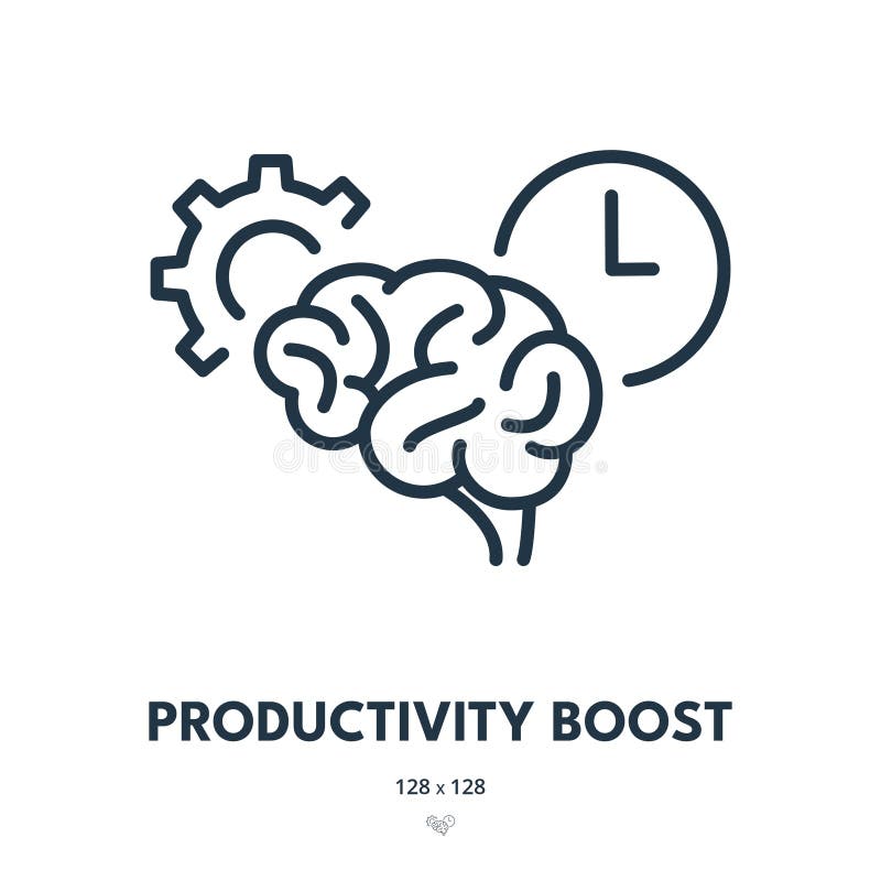 Productivity Boost Icon. Efficiency, Time, Performance. Editable Stroke ...