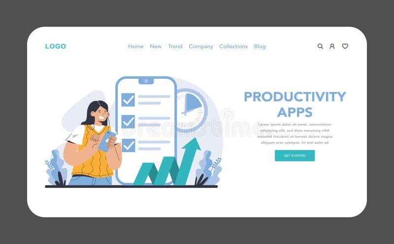 Productivity Boosting Concept. Flat Vector Illustration Stock Vector ...