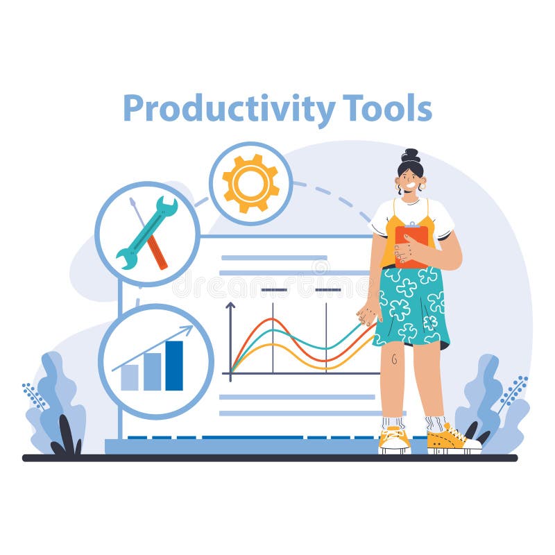 Productivity Boosting Concept. Flat Vector Illustration Stock Vector ...