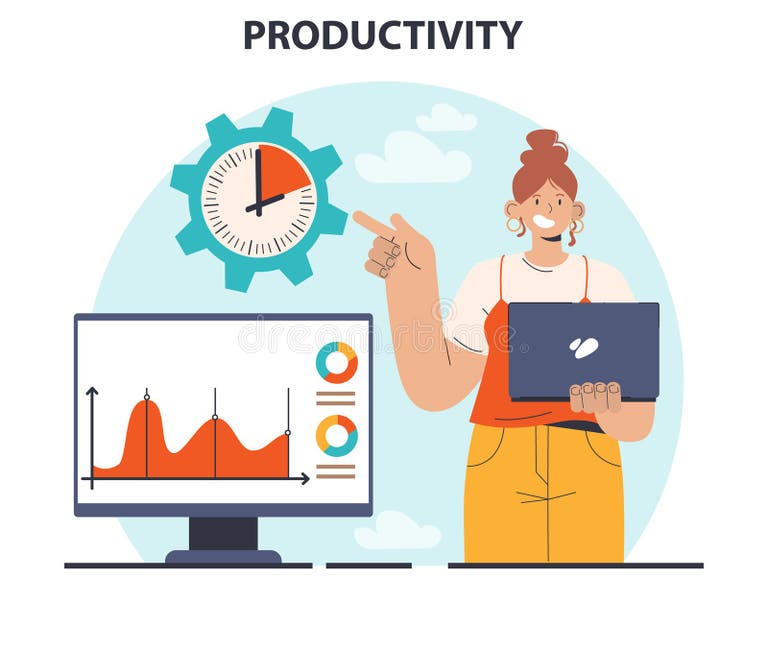 Productivity Concept. Character Worktime Optimization Stock Vector - Illustration of schedule ...