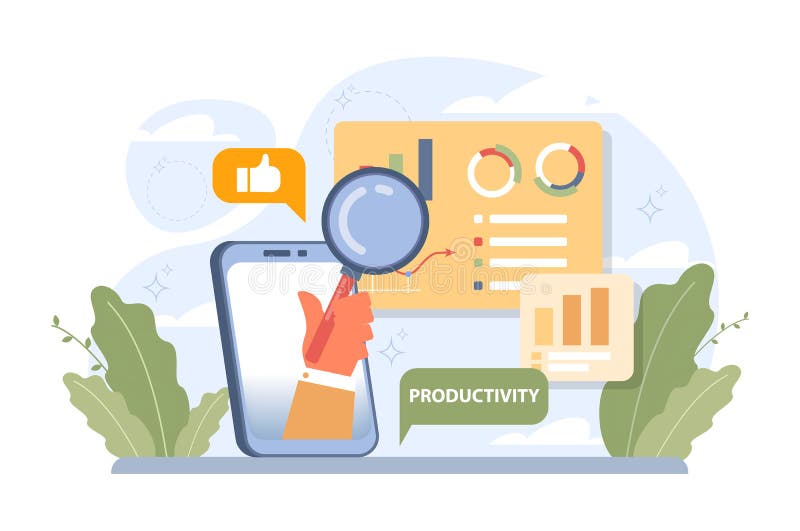 Productivity Concept. Employee Job Performance Efficiency Stock Vector ...