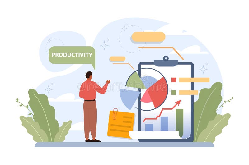 Productivity Concept. Employee Job Performance Efficiency Stock Vector ...