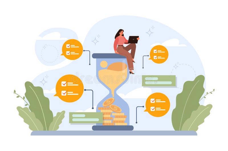 Productivity Concept. Employee Job Performance Efficiency Stock Vector ...