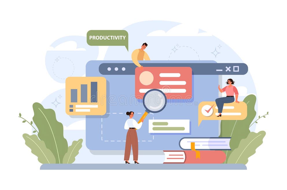 Productivity Concept. Employee Job Performance Efficiency Stock Vector ...