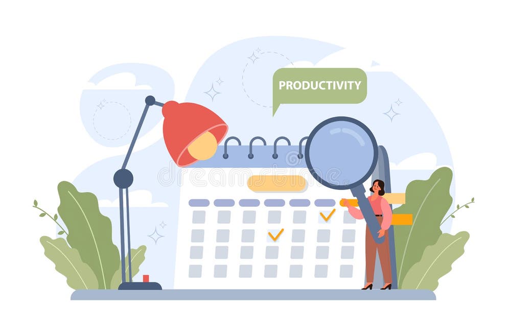 Productivity Concept. Employee Job Performance Efficiency Stock Vector ...