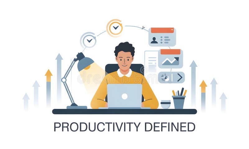 Productivity Defined: a Visual Guide Stock Illustration - Illustration ...