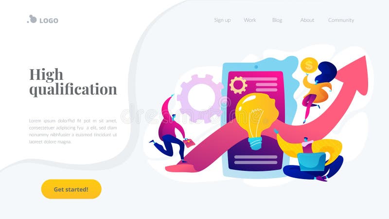 Productivity Landing Page Template. Stock Vector - Illustration of huge ...