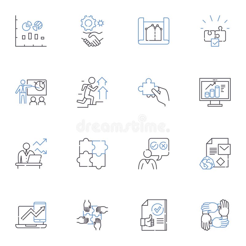 Productivity Enhancement Line Icons Collection Efficiency Optimization Streamlining Focus