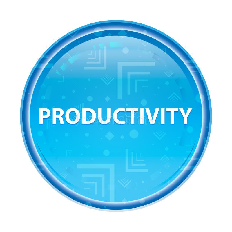 Productivity Floral Blue Round Button Stock Illustration - Illustration ...