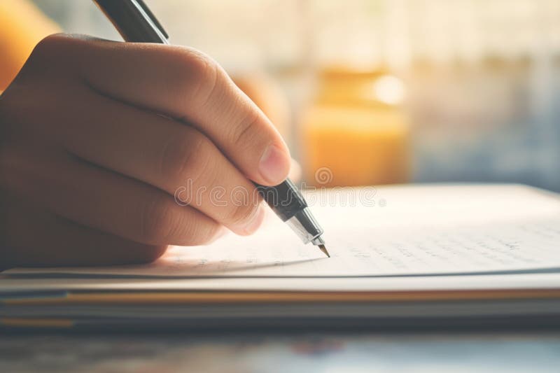 Productivity at Hand Man Hand with Pen Writing on Notebook Stock ...