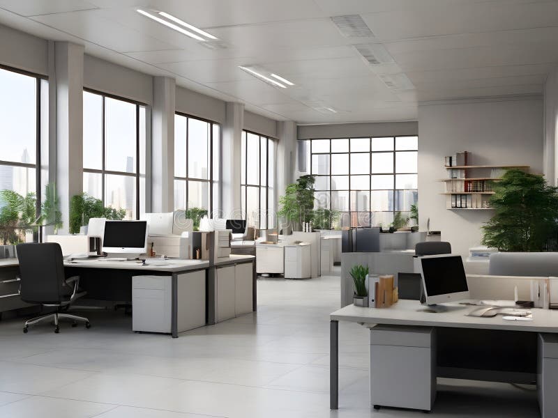 Productivity Hub: Inside the Modern Office Space Stock Photo - Image of ...