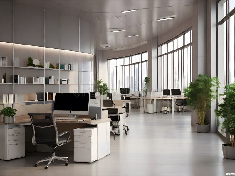 Productivity Hub: Inside the Modern Office Space Stock Photo - Image of ...