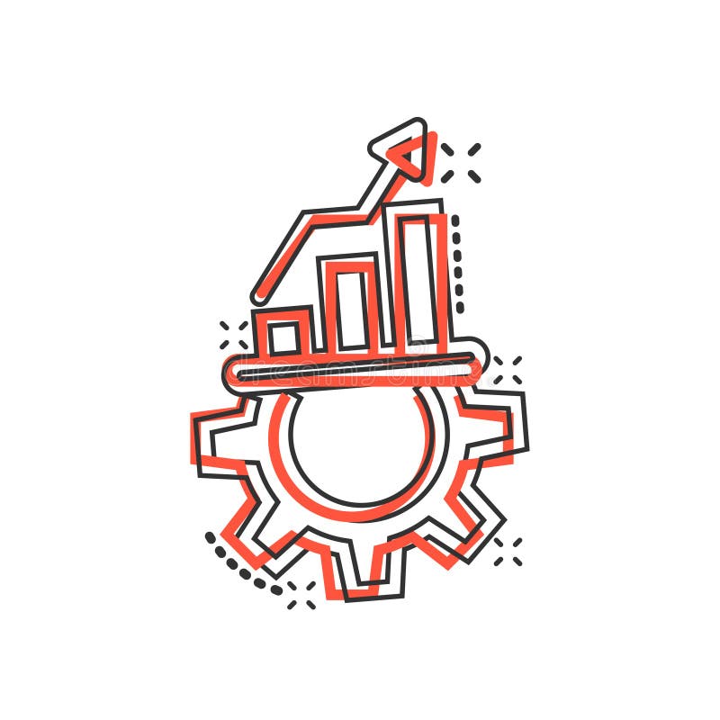 Productivity Icon in Comic Style. Process Strategy Cartoon Vector ...