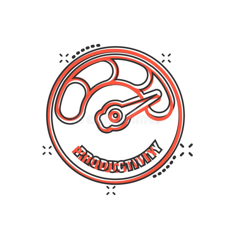 Productivity Icon in Comic Style. Process Strategy Cartoon Vector ...