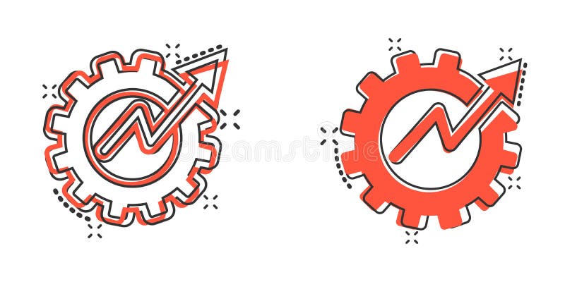 Productivity Icon in Comic Style. Process Strategy Cartoon Vector ...
