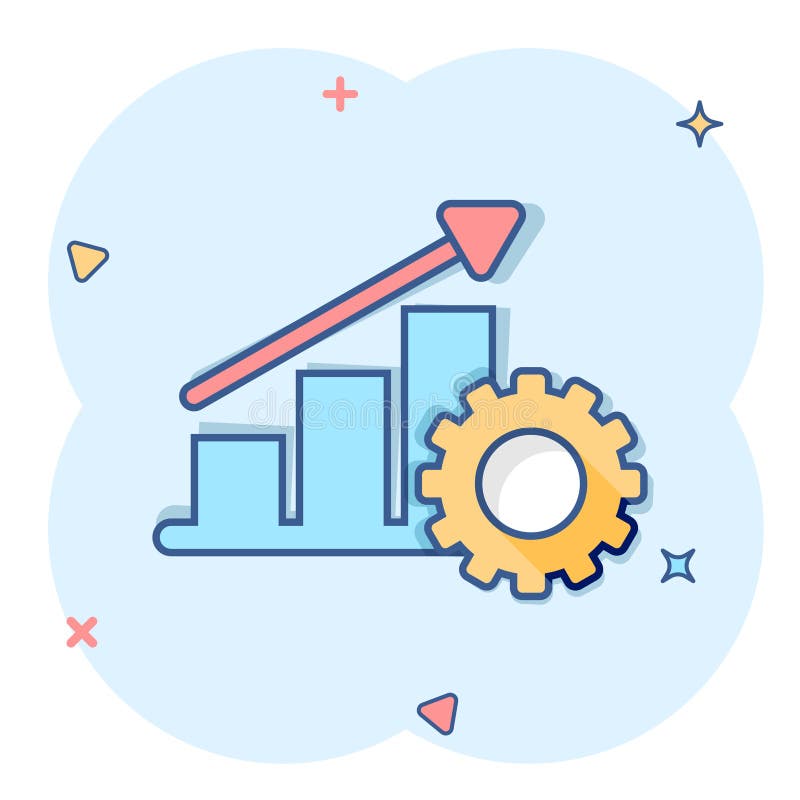 Productivity Icon in Comic Style. Process Strategy Cartoon Vector ...