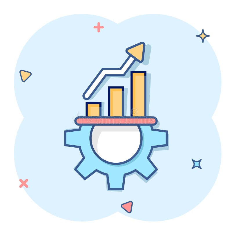 Productivity Icon in Comic Style. Process Strategy Cartoon Vector ...