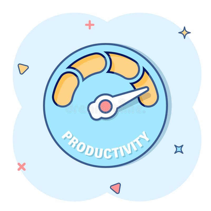 Productivity Icon in Comic Style. Process Strategy Cartoon Vector ...