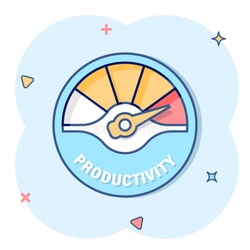 Productivity Icon in Comic Style. Process Strategy Cartoon Vector ...