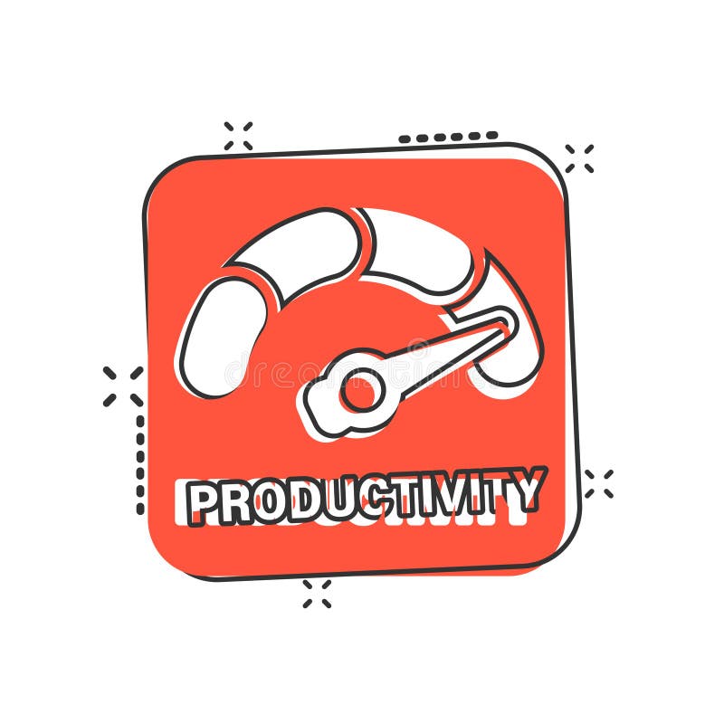 Productivity Icon in Comic Style. Process Strategy Cartoon Vector ...
