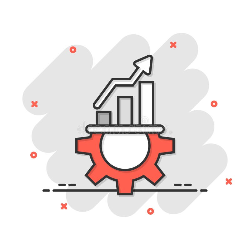 Productivity Icon in Comic Style. Process Strategy Cartoon Vector ...