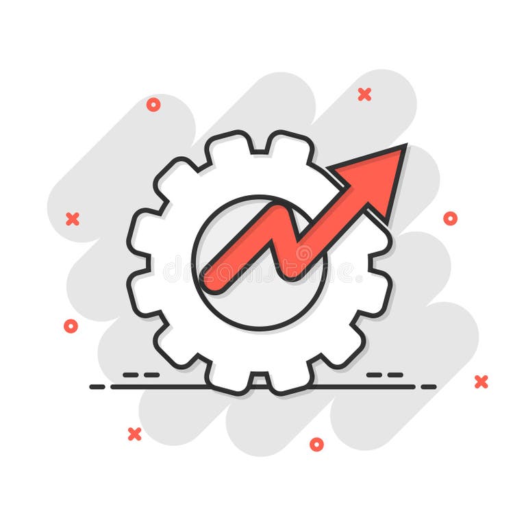 Productivity Icon in Comic Style. Process Strategy Cartoon Vector ...