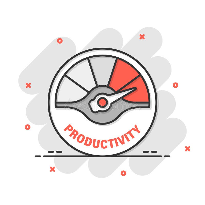 Productivity Icon in Comic Style. Process Strategy Cartoon Vector ...