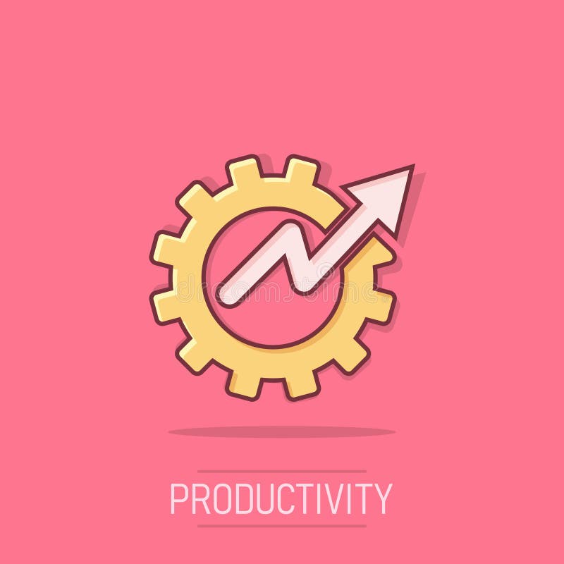 Productivity Icon in Comic Style. Process Strategy Cartoon Vector ...