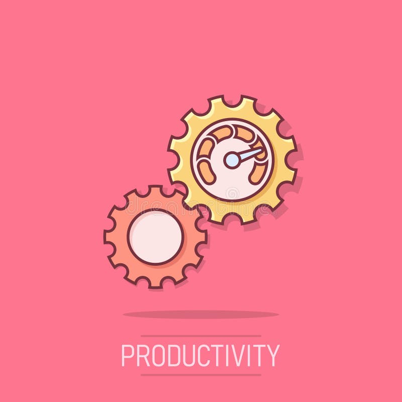Productivity Icon in Comic Style. Process Strategy Cartoon Vector ...