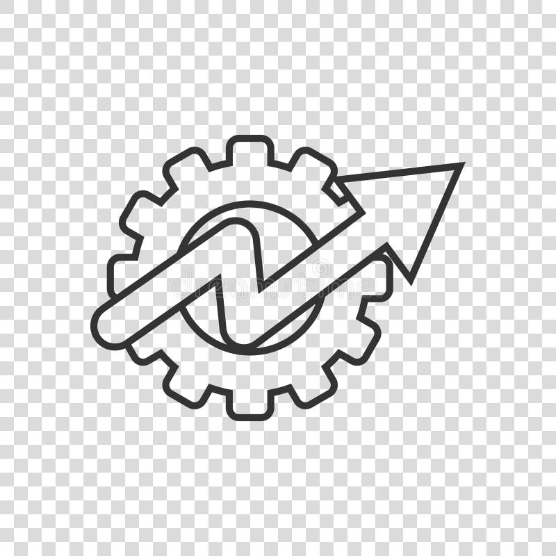 Productivity Icon in Flat Style. Process Strategy Vector Illustration ...