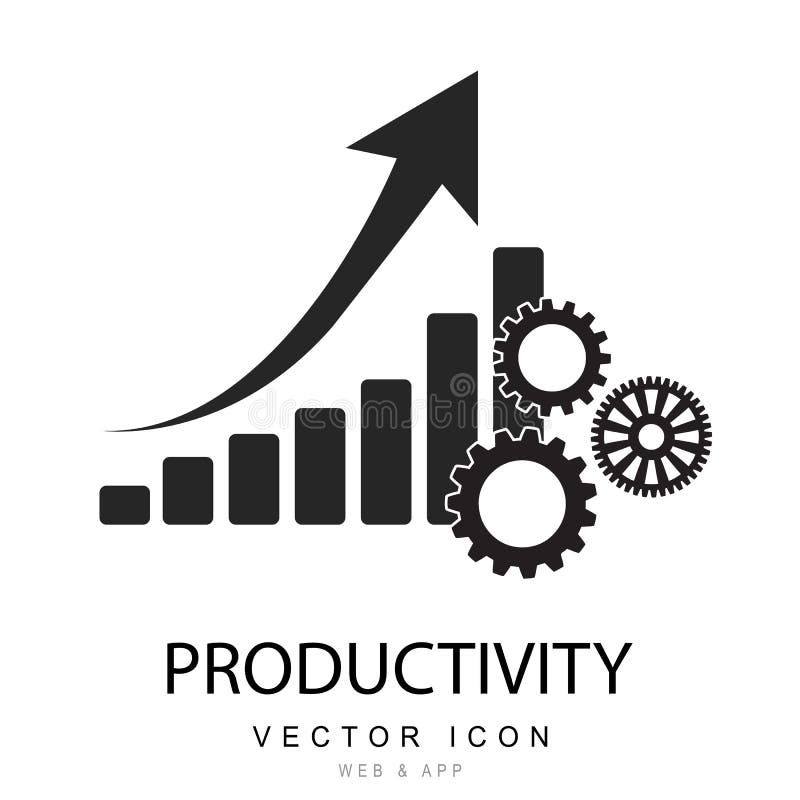 A Bar Chart with Gear, Increase Productivity Line Vector Icon Stock ... A Bar Chart with Gear, Increase Productivity Line Vector Icon Stock ...
