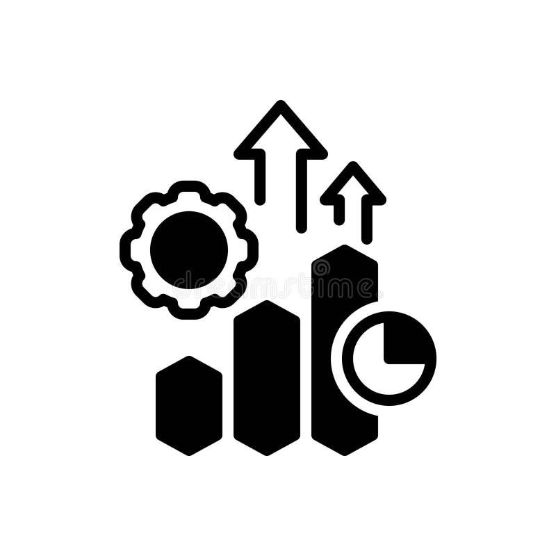 Black Solid Icon for Productivity, Producibility and Chart Stock ...