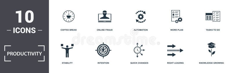 Productivity Icons Set Collection. Includes Simple Elements Such As ...