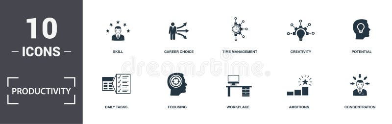 Productivity Icons Set Collection. Includes Simple Elements Such As ...