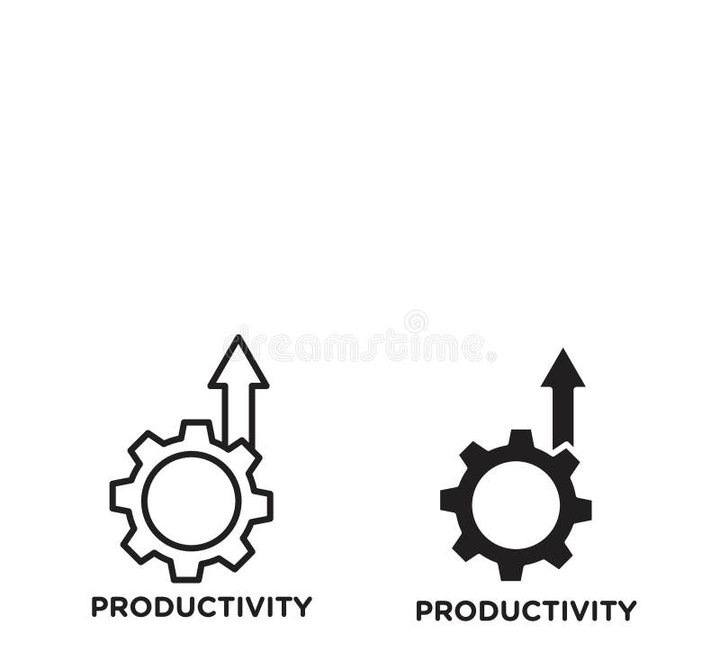 Productivity Thin Line Icon Set Stock Vector - Illustration of ...