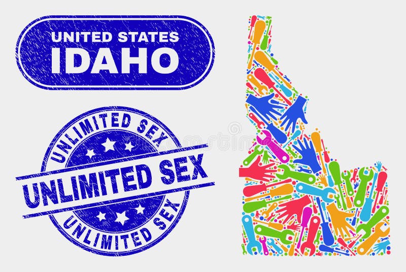 Productivity Idaho State Map And Grunge Unlimited Sex Seals Stock