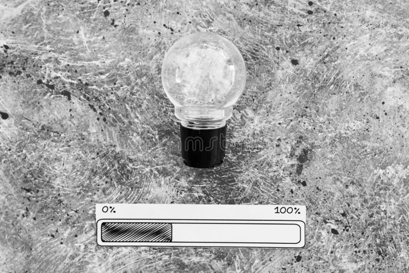 Productivity and Innovation, Idea Light Bulb with Progress Bar Beneath ...