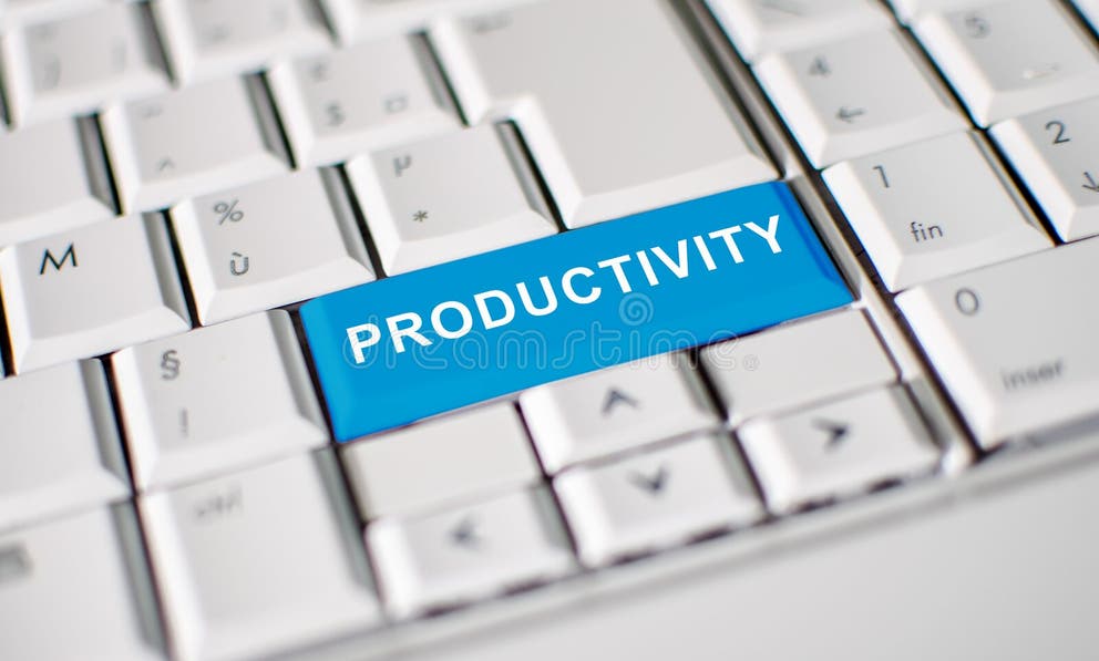 Productivity Key on Laptop Keyboard Stock Image - Image of quality ...