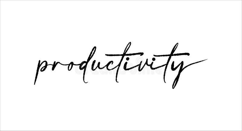 Productivity - Lettering Vector Isolated on White Background Stock ...