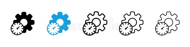 Productivity Line Icon Isolated on White Background Stock Vector ...