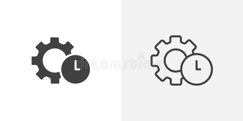 Productivity Line Icon Isolated on White Background Stock Vector ...