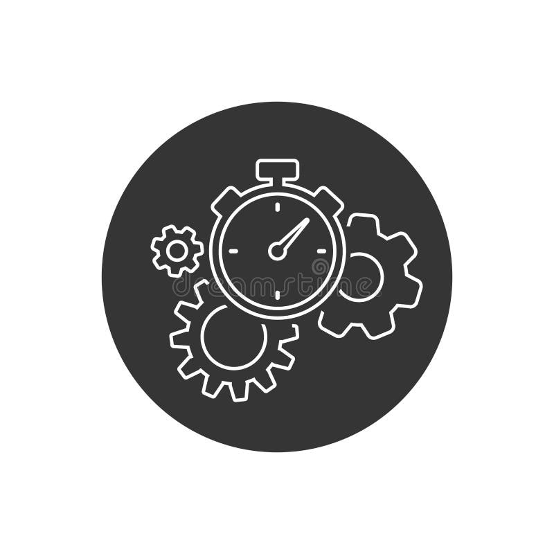 Productivity Line Icon on White. Vector in Modern Flat Stock Vector ...