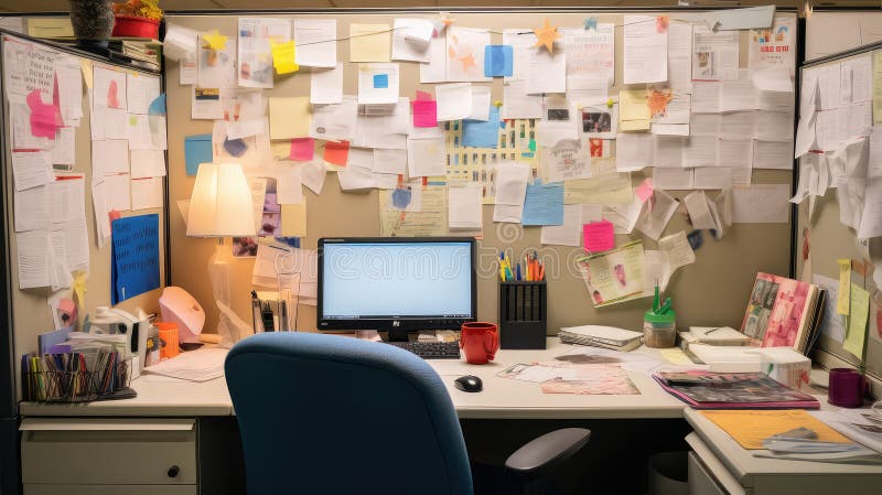 Productivity Office Cubicle Stock Illustration - Illustration of ...