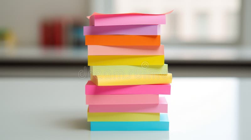 Productivity Office Paper Stack Stock Illustration - Illustration of ...