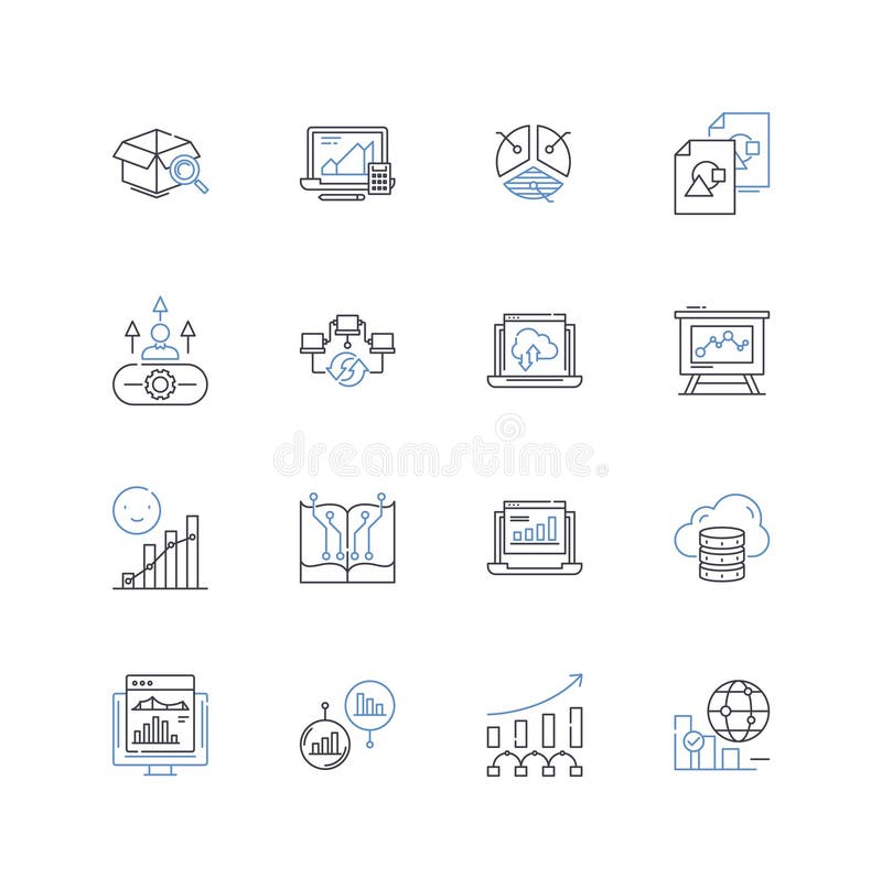 Productivity And Output Line Icons Collection Efficiency Workflow Optimization Performance