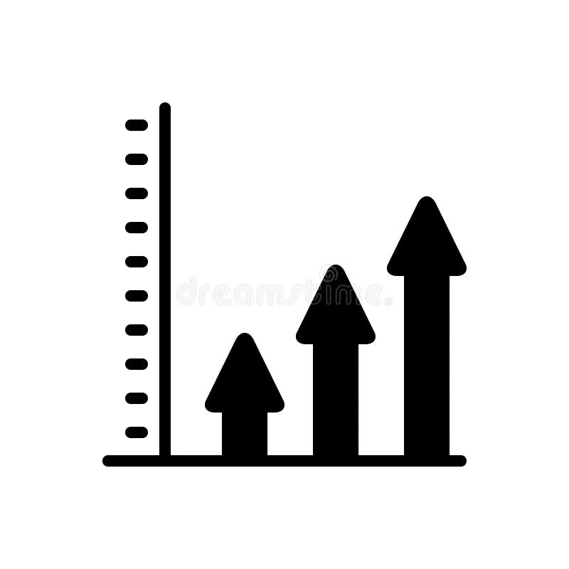 Black Solid Icon for Productivity, Boost and Increase Stock Vector ...