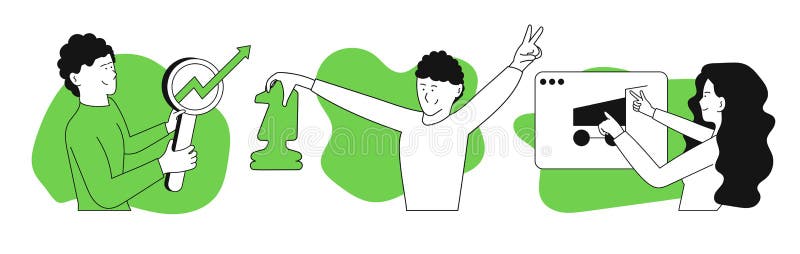 Productivity Project Set Business Vector Illustration Concept ...