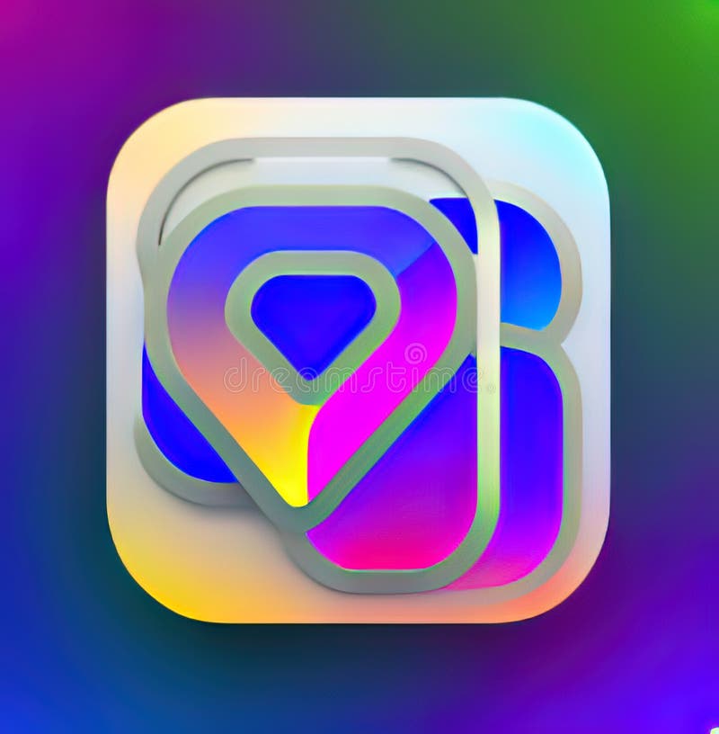 Productivity Software App Style Icon. Generative AI. Stock Illustration ...