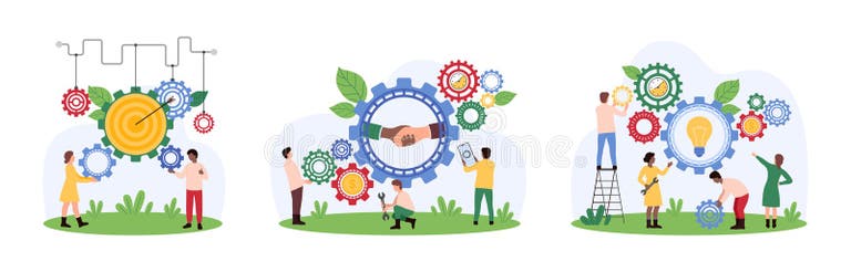 Productivity of Teamwork, Effective Cooperation Set, Tiny People ...