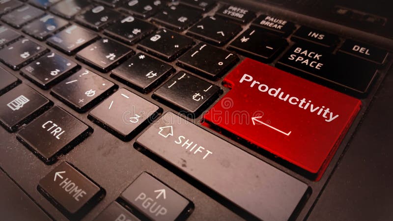 Productivity Text on Keyboard Alphabet Enter Red Focus Stock Photo ...